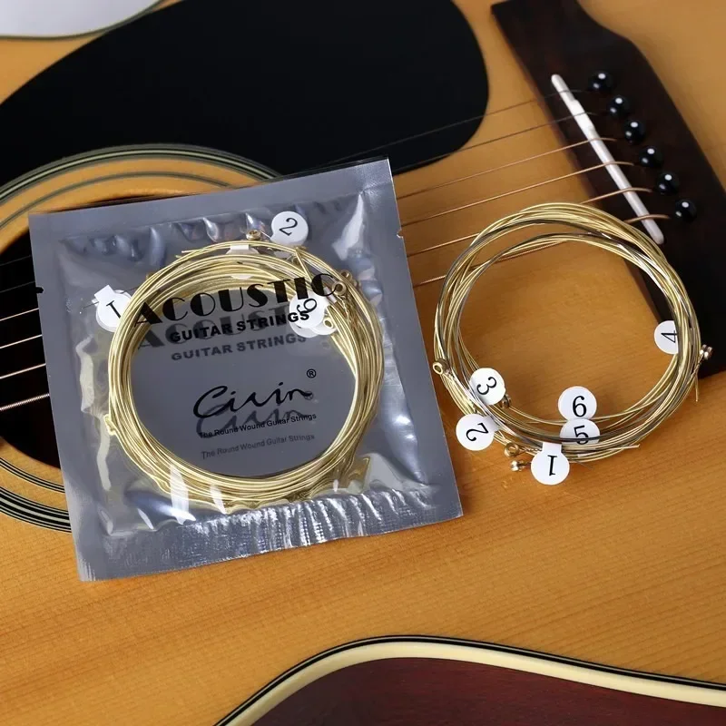 6pcs-set-Universal-Acoustic-Guitar-String-Brass-Hexagonal-Steel-Core ...