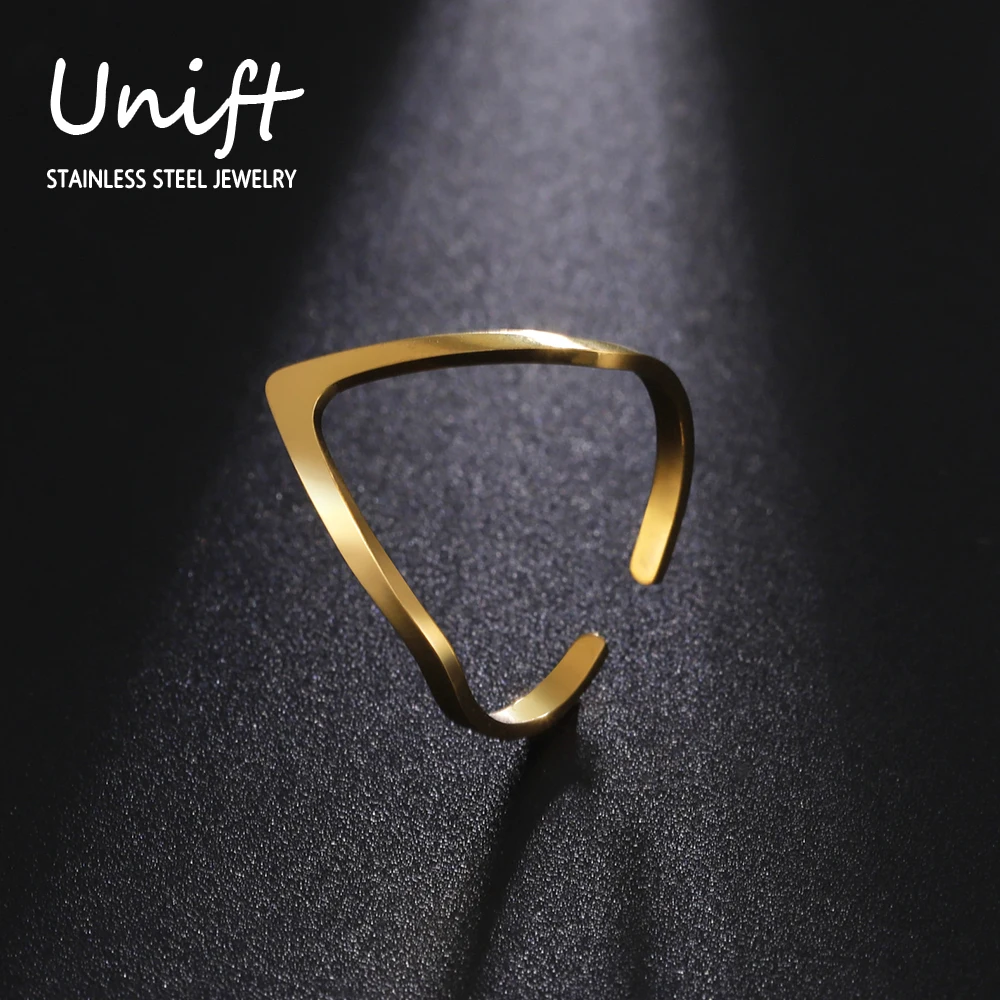 Unift-Irregular-Chevron-V-Ring-Stainless-Steel-Stackable-Rings-for ...