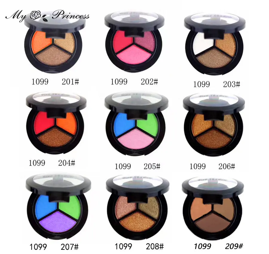 3 Colors Shimmer Glitter EyeShadow Palette Makeup Copper Bronzer ...