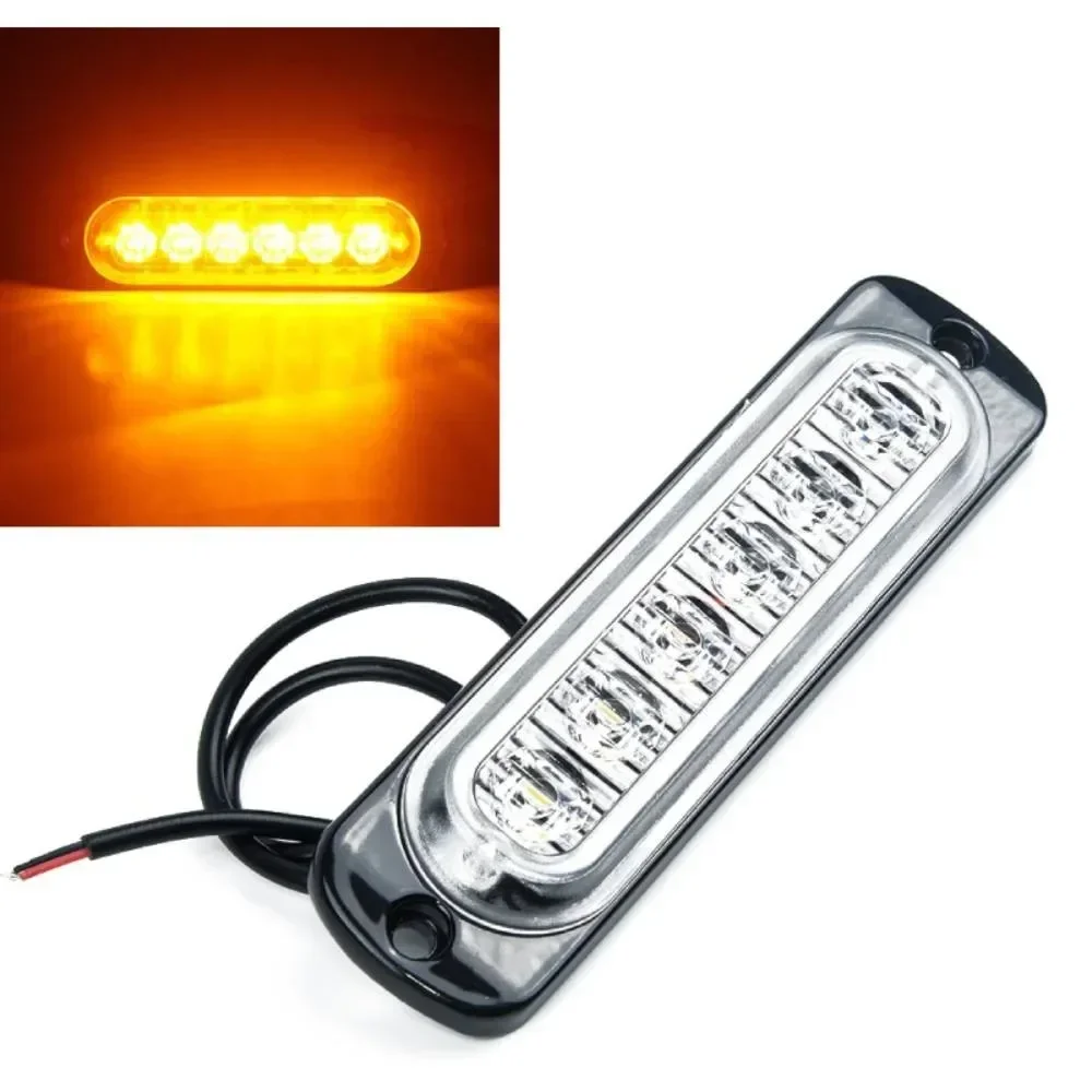 Car Work Warn Light Safety Urgent Always Bright Lamp 12~24V Amber 6LED ...