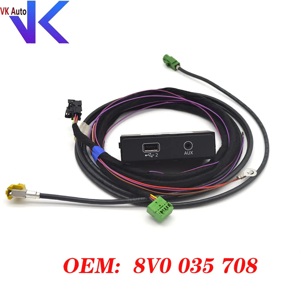 For Audi Q5 modified Carplay interface small big plug USB cable 8W0 035 ...