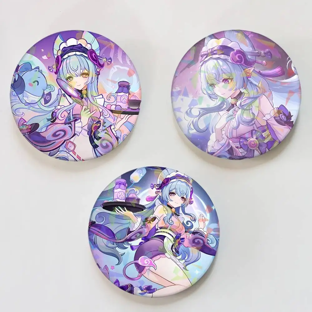 Genshin Impact Yumemizuki Mizuki Round Exquisite Laser Badge Brooches ...