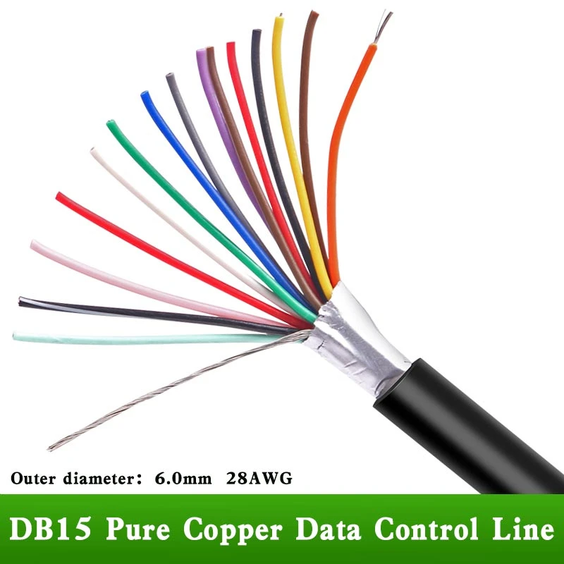 Cable blindado de 1 metro y 15 Pines, Cable de datos de núcleo DB 15 ...