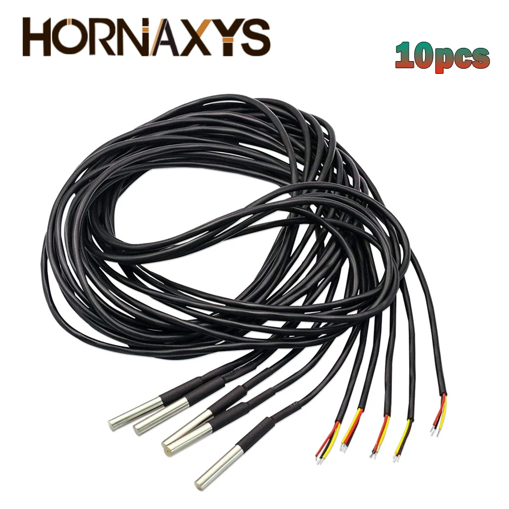 10PCS DS18B20 Stainless Steel Package 1M 2M 3M 5M Waterproof 18b20 ...