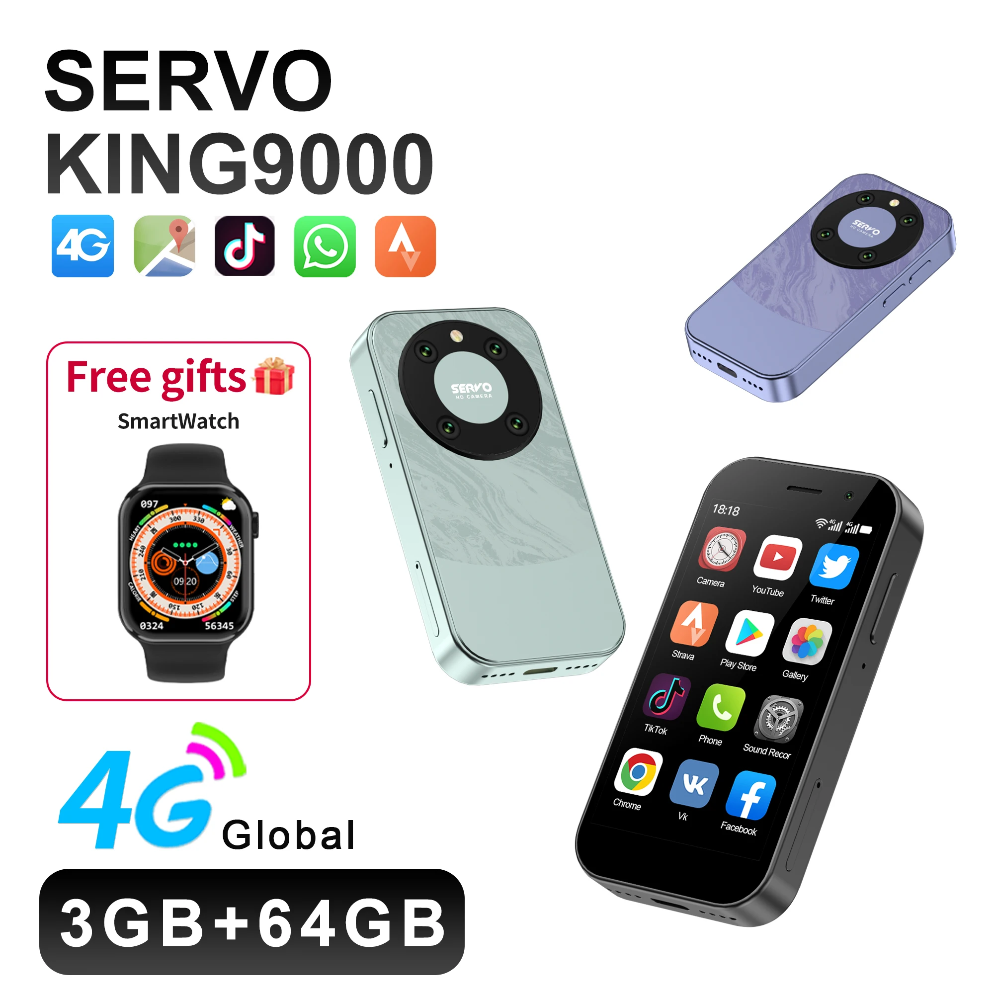 Superventas-SERVO-KING9000-Mini-Smartphone-con-tarjeta-SIM-Dual-Android ...