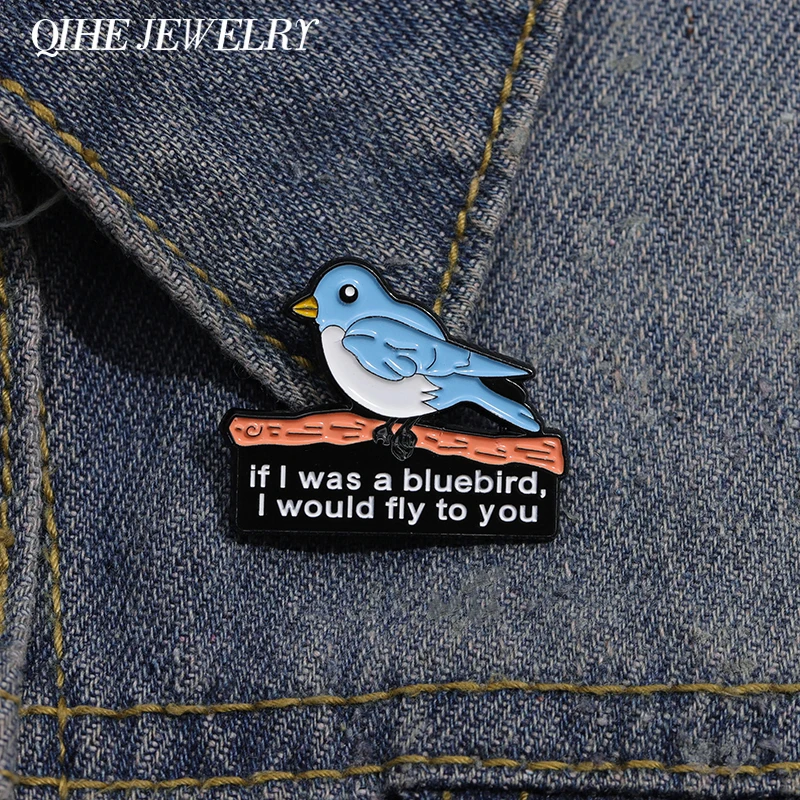 Song-Lyrics-Brooch-If-I-Was-a-Bluebird-I-Would-Fly-To-You-Enamel-Pin ...