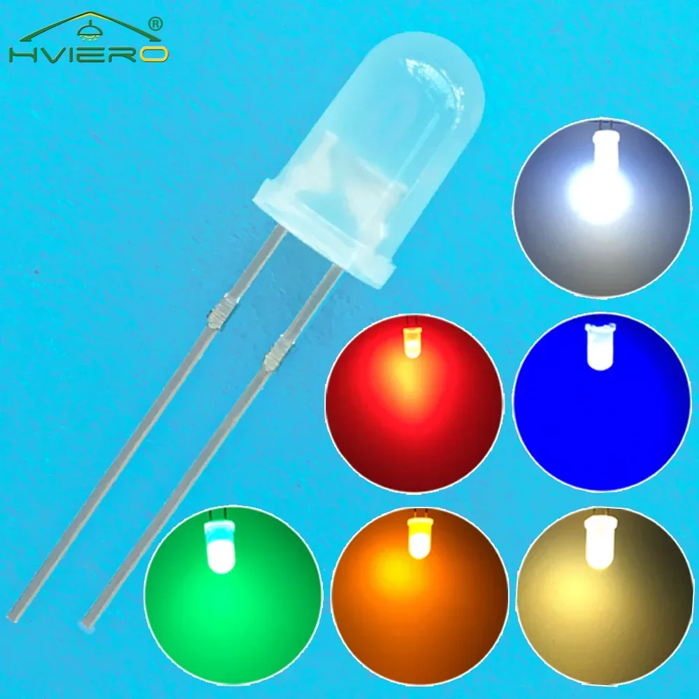1000Pcs-5mm-Round-Lamp-Bead-Diffused-Emitting-Light-Diode-2pin-LED-6000 ...