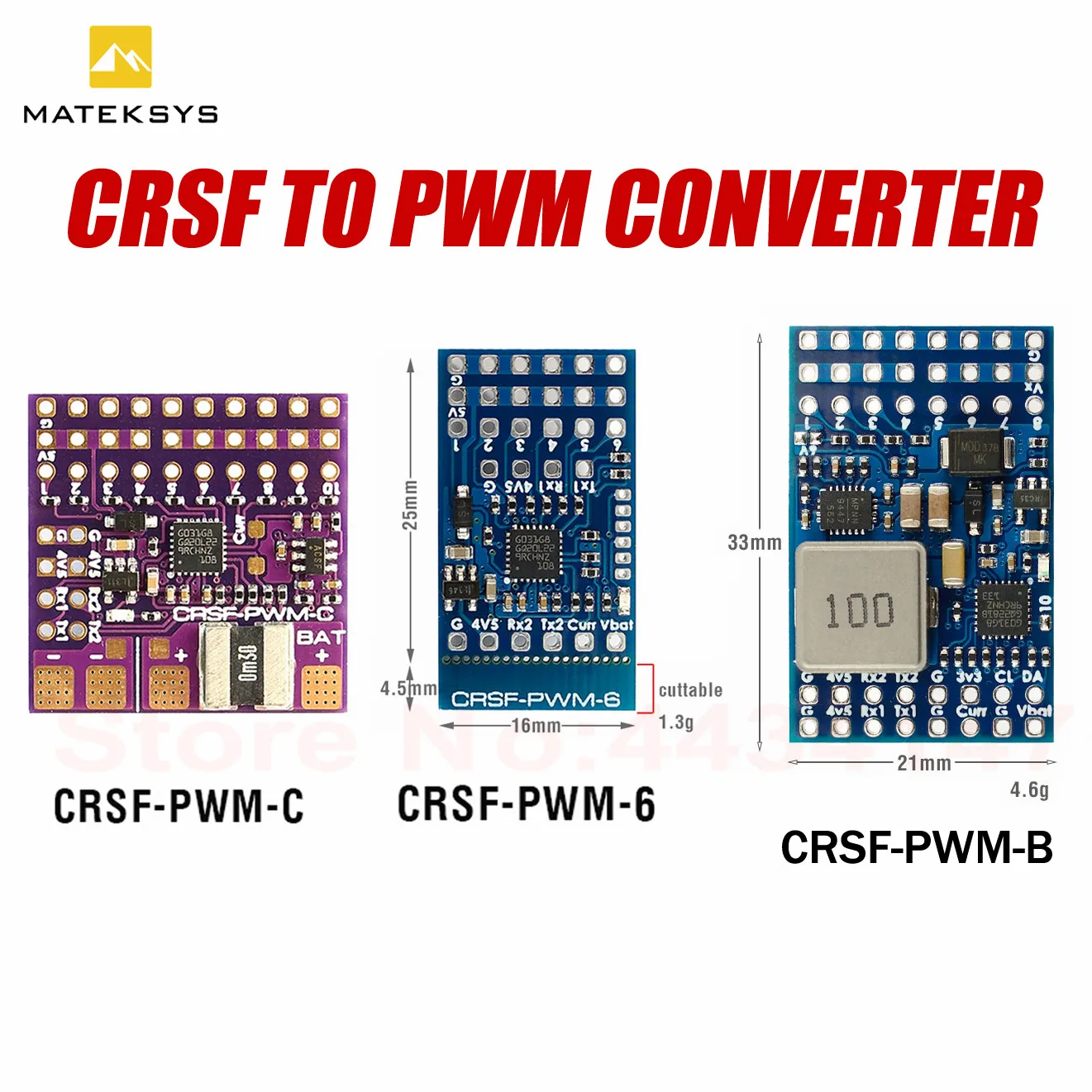 Mateksys convertidor Matek CRSF a PWM, CRSF PWM 6 y CRSF PWM C para ...