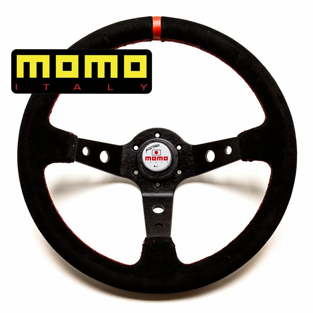 MOMO-Volante-de-carreras-Universal-350mm-de-velocidad-Rally-cuero-de ...