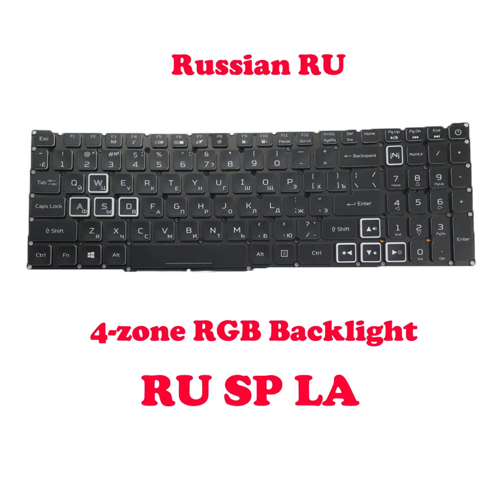 RU LA SP Laptop Keyboard For Acer Predator Helios 300 PH315-52 PH317-53 ...