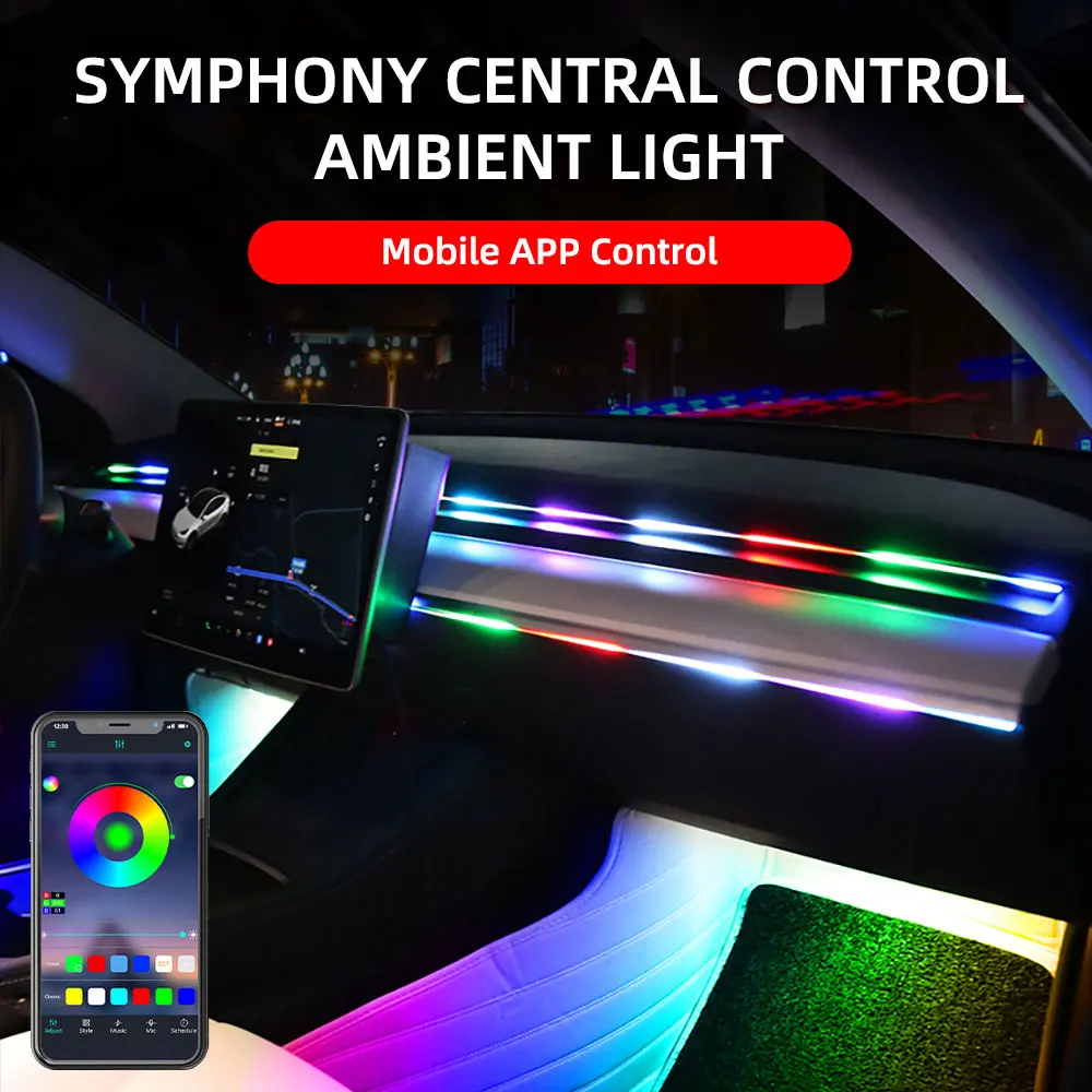 Car-center-console-Atmosphere-light-strip-Illusory-color-Decorative ...