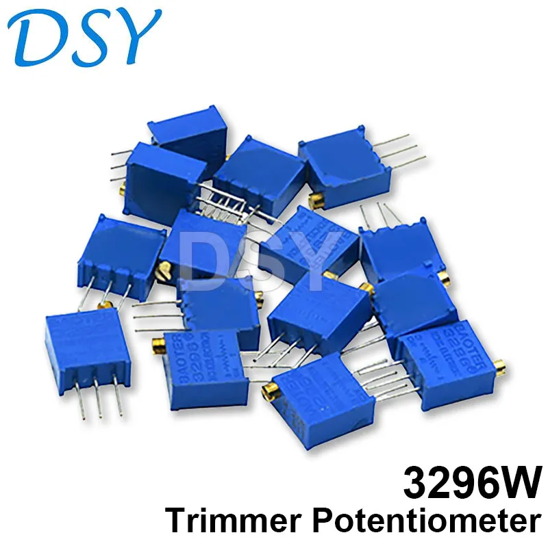 10PCS 3296W Potentiometer Precision Adjustable Resistance Multi-turn ...