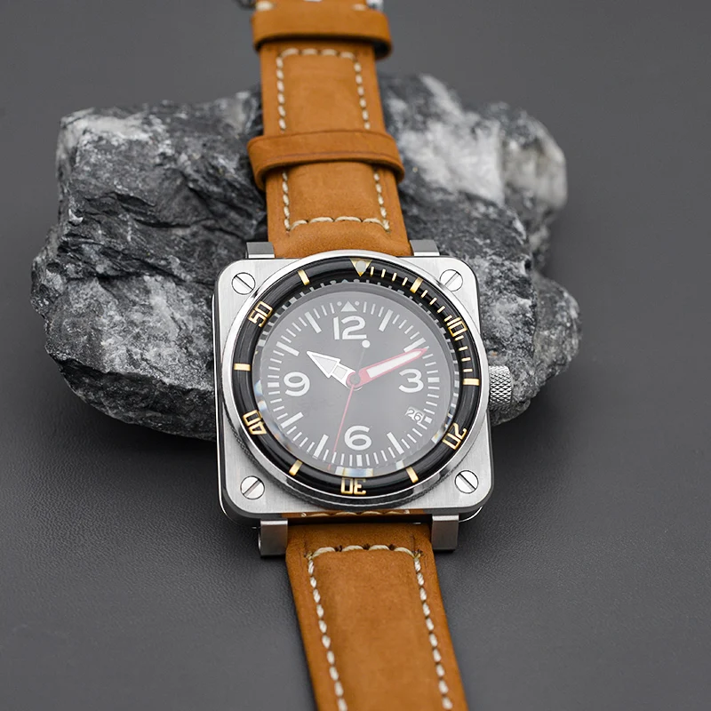 New Square Watch For Men C3 Luminous Nh36 Movement Stainless Steel Case ...