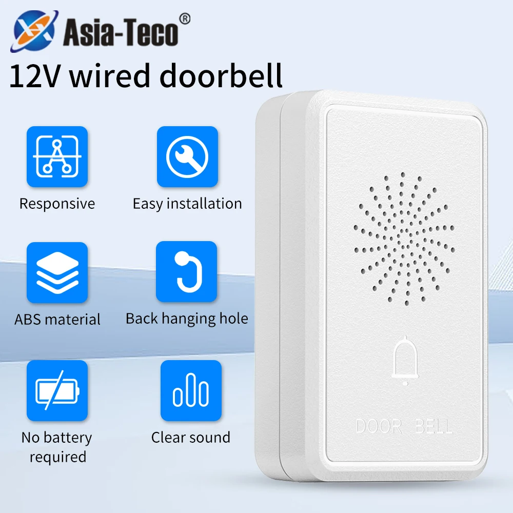 Door Bell 12V Wired Doorbell Ring Buzzer for Door Access Control System ...
