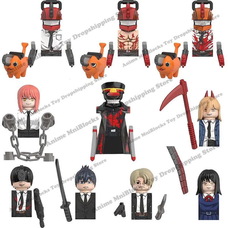 WM Blocks Chainsaw Man WM6159 Anime Cartoon Bricks Samurai Sword Denji ...