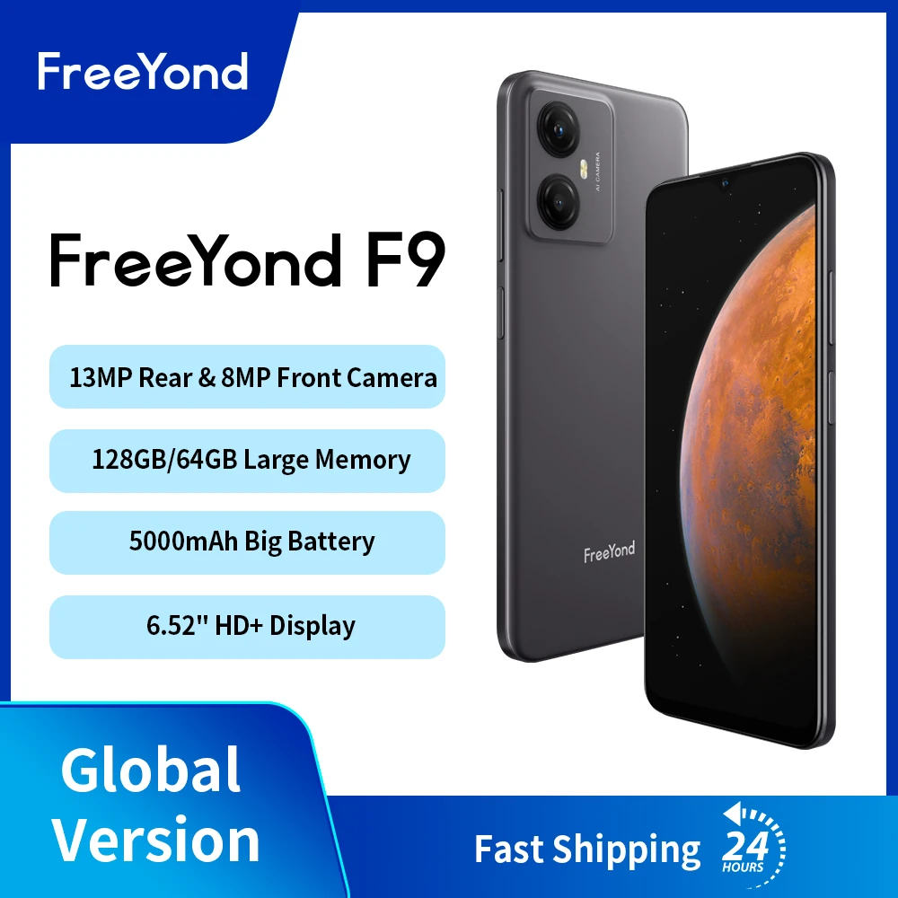 FreeYond F9 Cellphones 64/128GB 13MP+2MP Camera 5000mAh Unisoc Octo ...