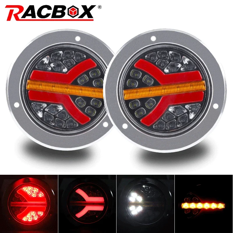 4Inch-Round-LED-Brake-Light-DRL-Lamp-Truck-Trailer-Lorry-Tail-Light-12V ...