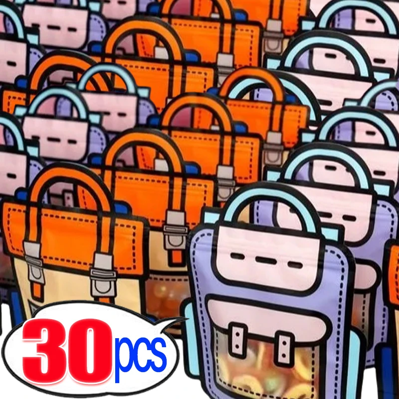 30-2PCS-Cartoon-Self-Sealing-Snack-Bags-Schoolbag-Shape-Biscuit-Candy ...