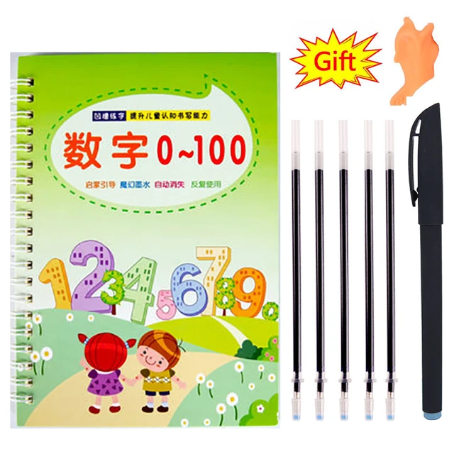 2022 Magic Writing Paste 3D Copybook For Calligraphy Numbers 0-100 ...