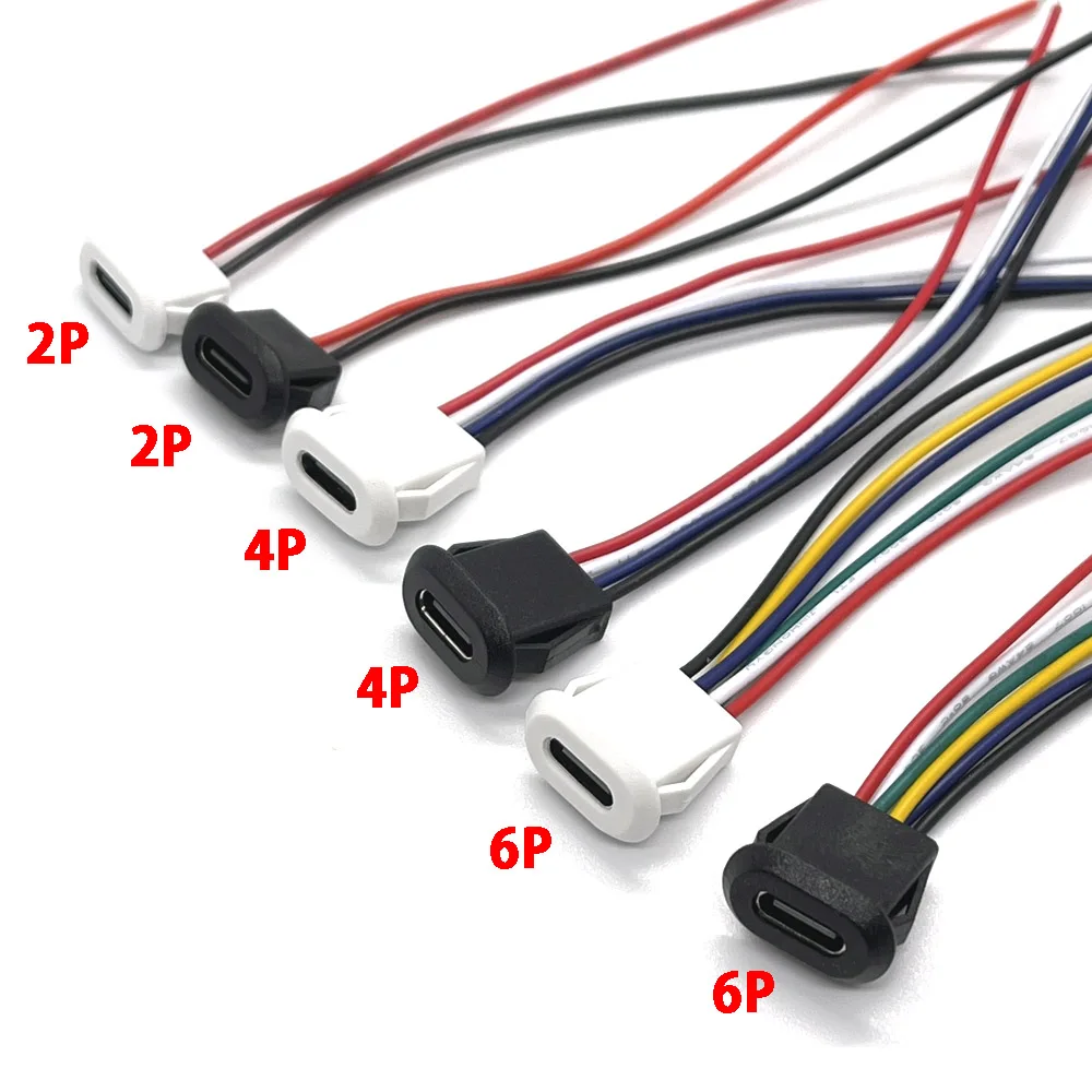 1pcs-6pin-USB-Type-C-Connector-Type-C-With-card-buckle-Female-5A-High ...