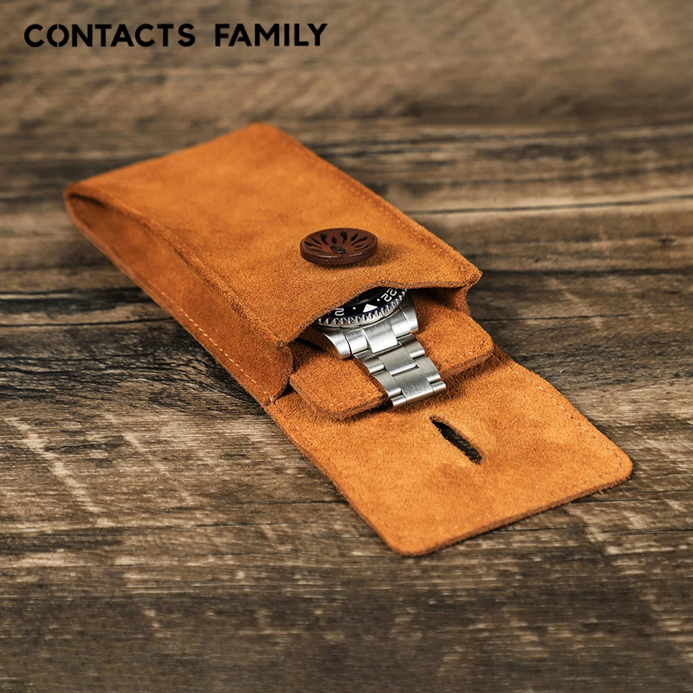 Soft-Cow-Suede-Leather-Watch-Case-Watches-Pouches-With-Inserts-Portable ...