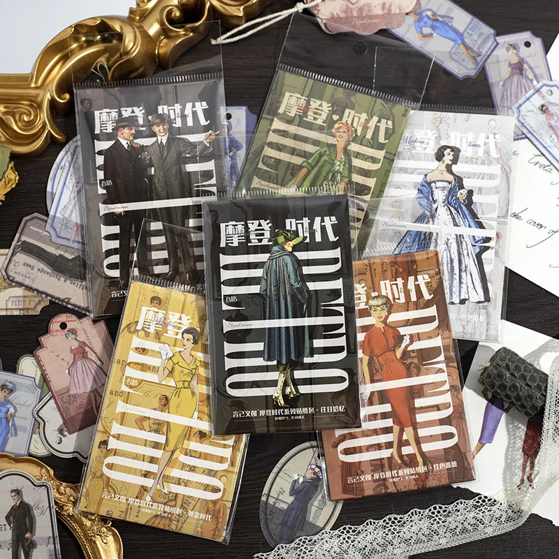 30pcs-Modern-Times-Series-Decorative-Stickers-Retro-fashion-girl ...
