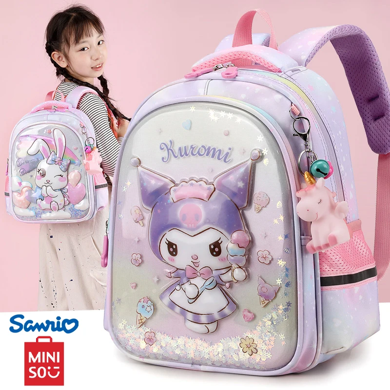 MINISO-Hello-Kitty-Student-Bag-Kawaii-Kuromi-Lightweight-Schoolbag ...