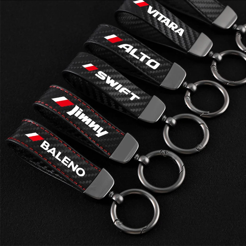 Carbon fiber Car Keychain For Suzuki Swift Ignis Jimny Celerio Baleno ...