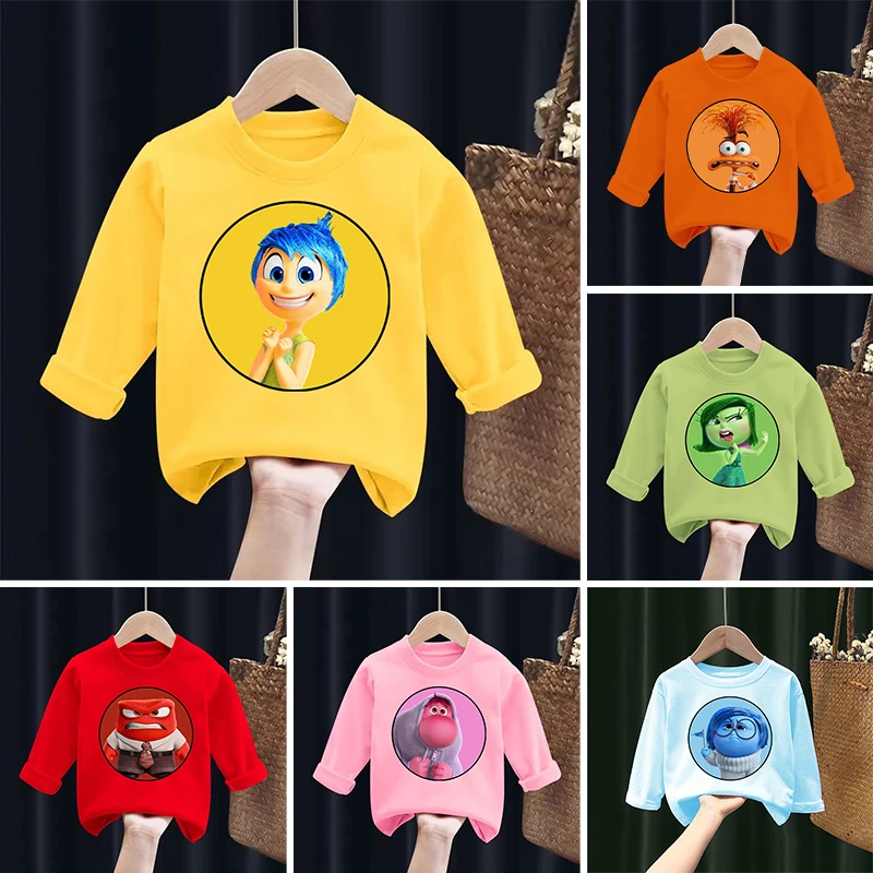 Inside Out 2 Joy Girls Boys Child Long Sleeve T-shirt Children Cartoon ...
