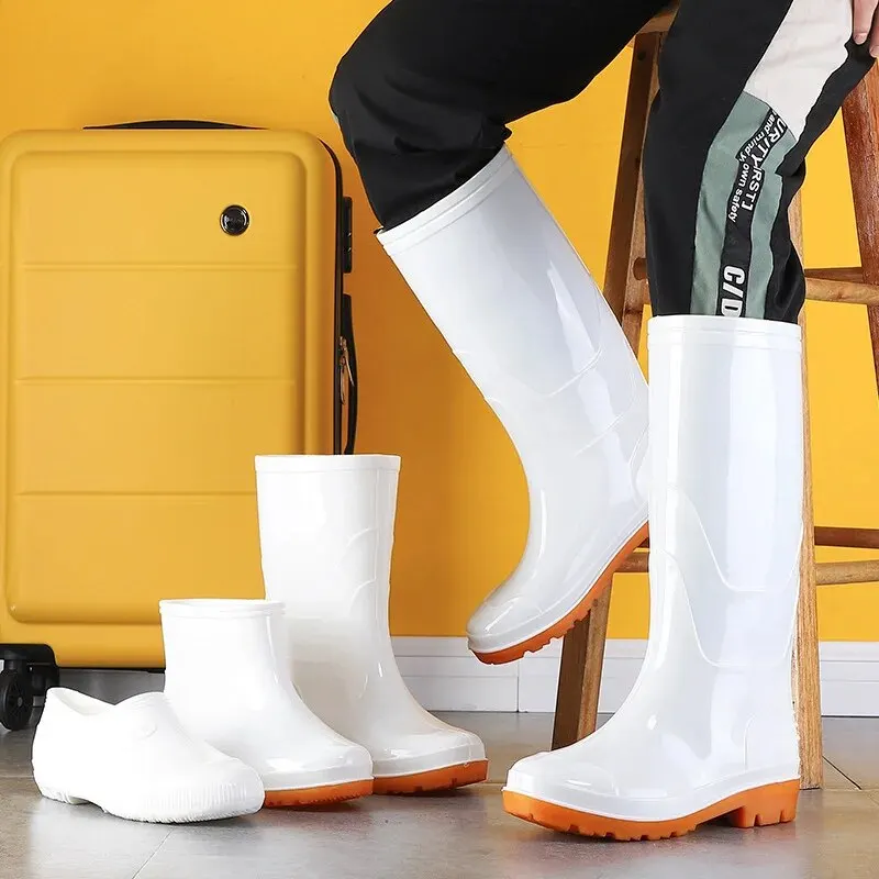 High-calf-Velvet-Sanitary-White-Food-Factory-Rain-Boots-Men-Labor ...