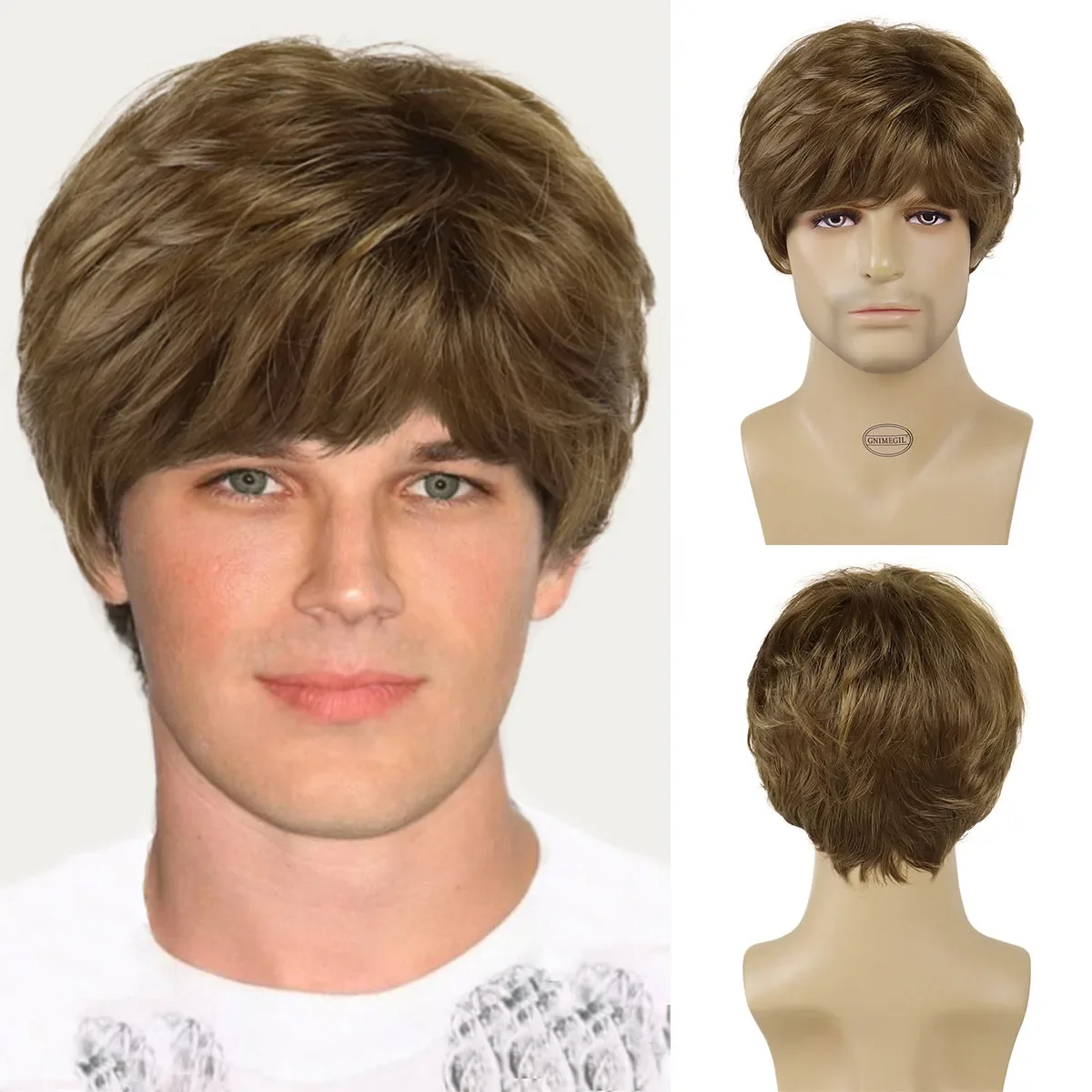 GNIMEGIL-Synthetic-Fashion-Korean-Hairstyle-Young-Men-Boys-Wig-Short ...