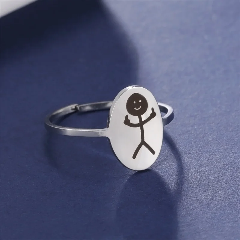 Trend-Funny-Middle-Finger-Stickman-Ring-for-Women-Stainless-Steel ...