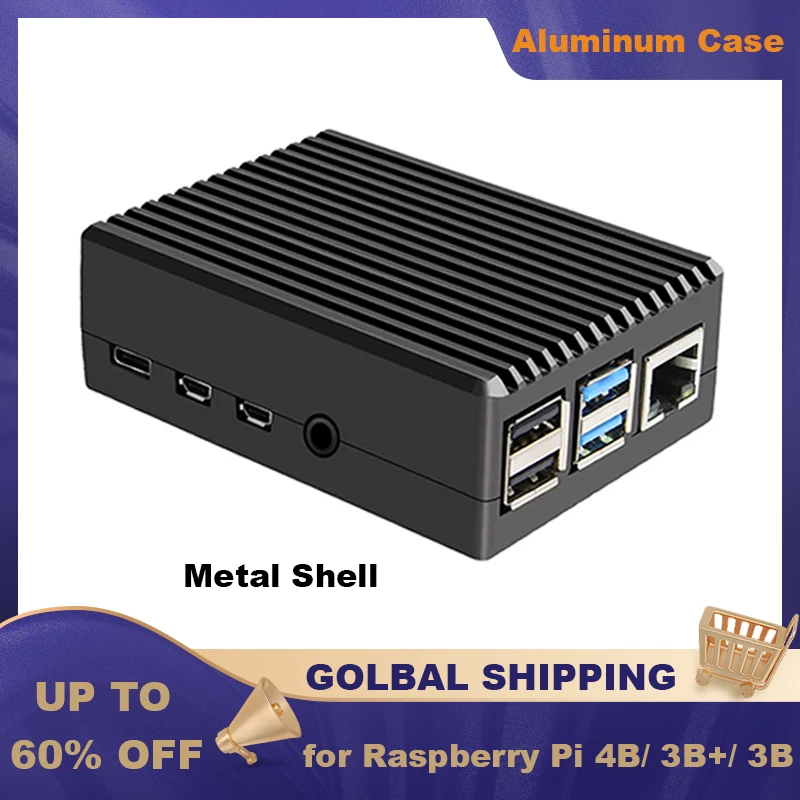 Raspberry Pi 4 Case Aluminum Alloy Metal Box Passive Cooling Shell ...
