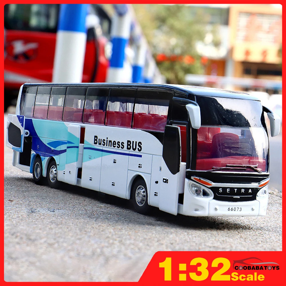 Scale 1/32 Business Bus Metal Diecast Alloy Toy Car Model Trucks For ...