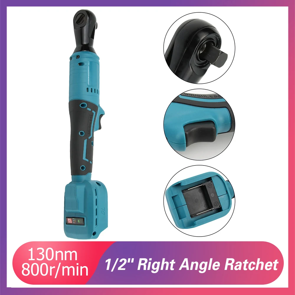 Electric Ratchet Wrench 1/2'' Right Angle Ratchet Hand Tools For Makita ...