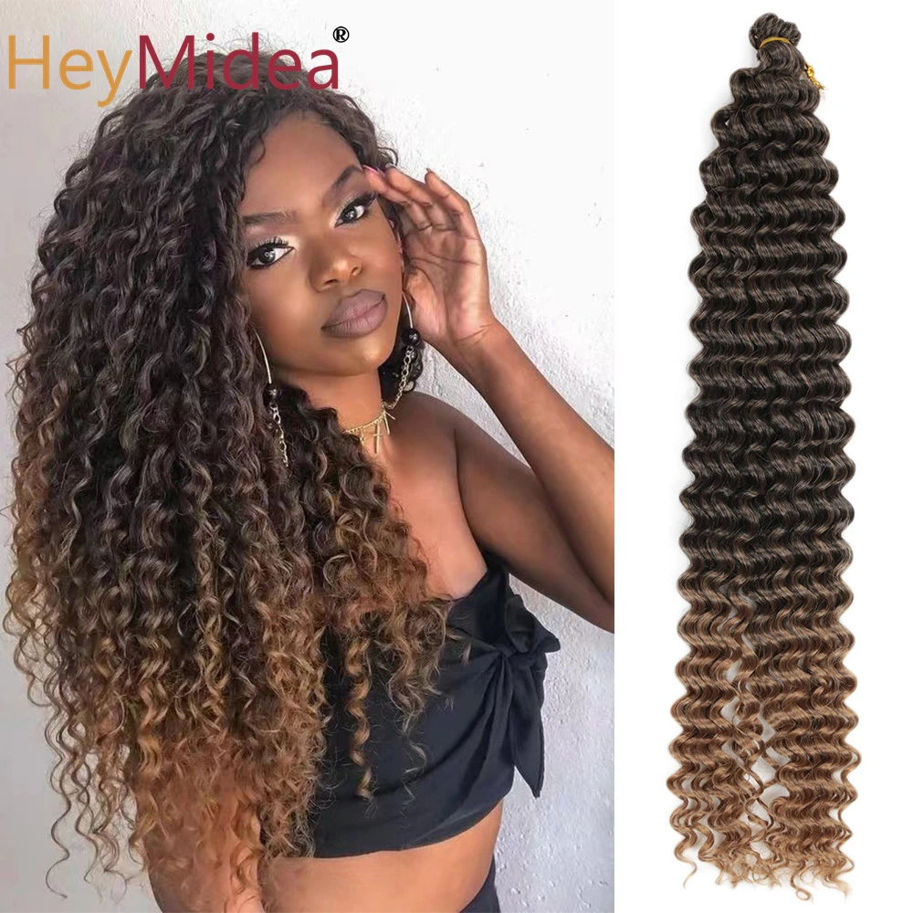 22Inch Deep Wave Twist Crochet Hair Synthetic Water Wave Braiding Hair ...