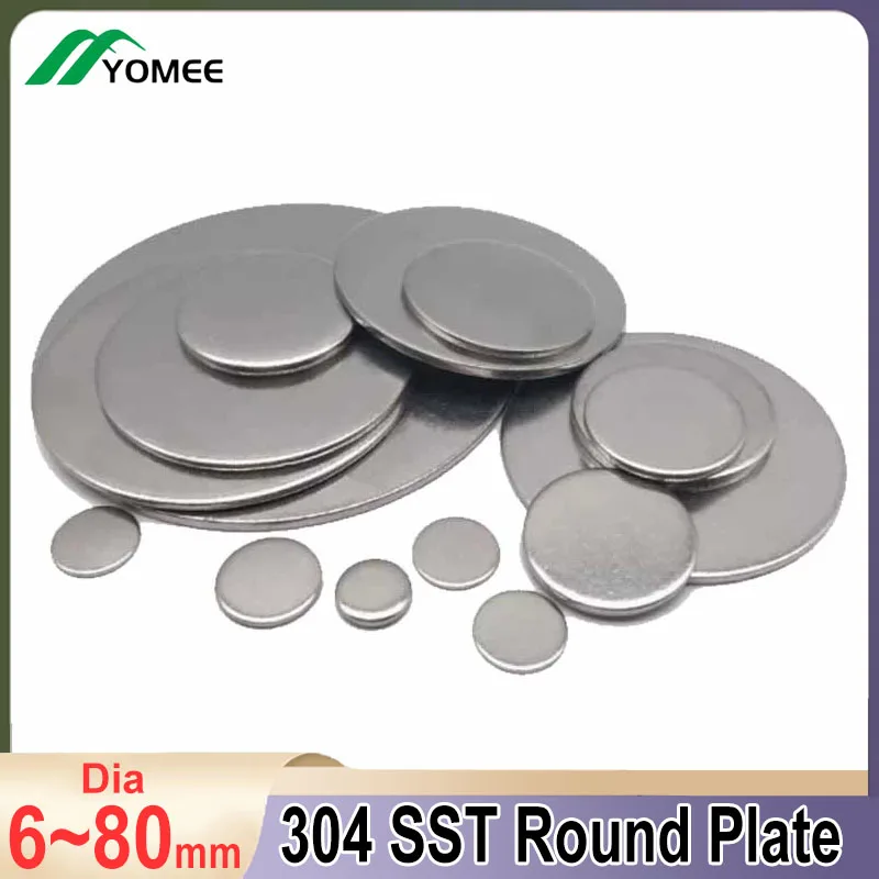 304-Stainless-Steel-Round-Plate-Circular-Sheet-Dia-6-80mm-Rust-Proof ...