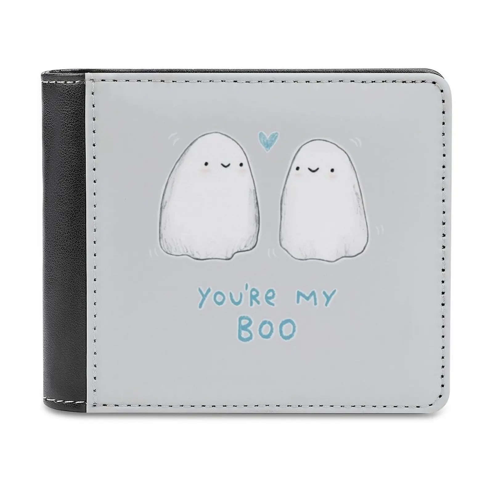 Spooky-Love-Leather-Wallet-Men-Classic-Black-Purse-Credit-Card-Holder ...