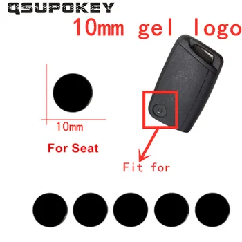 QSUPOKEY 50pcs 10mm Car Key Shell Sticker Logo For S-EAT 10MM REMOTE KEYS
