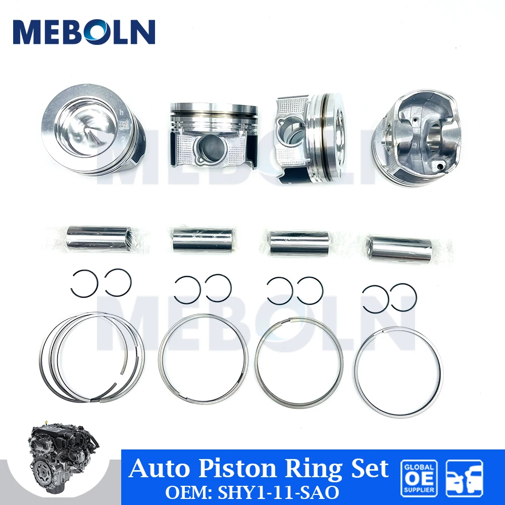 STD 4 Pcs Engine Piston+Piston Ring Set For MAZDA 3 6 CX-5 2.2T Diesel ...