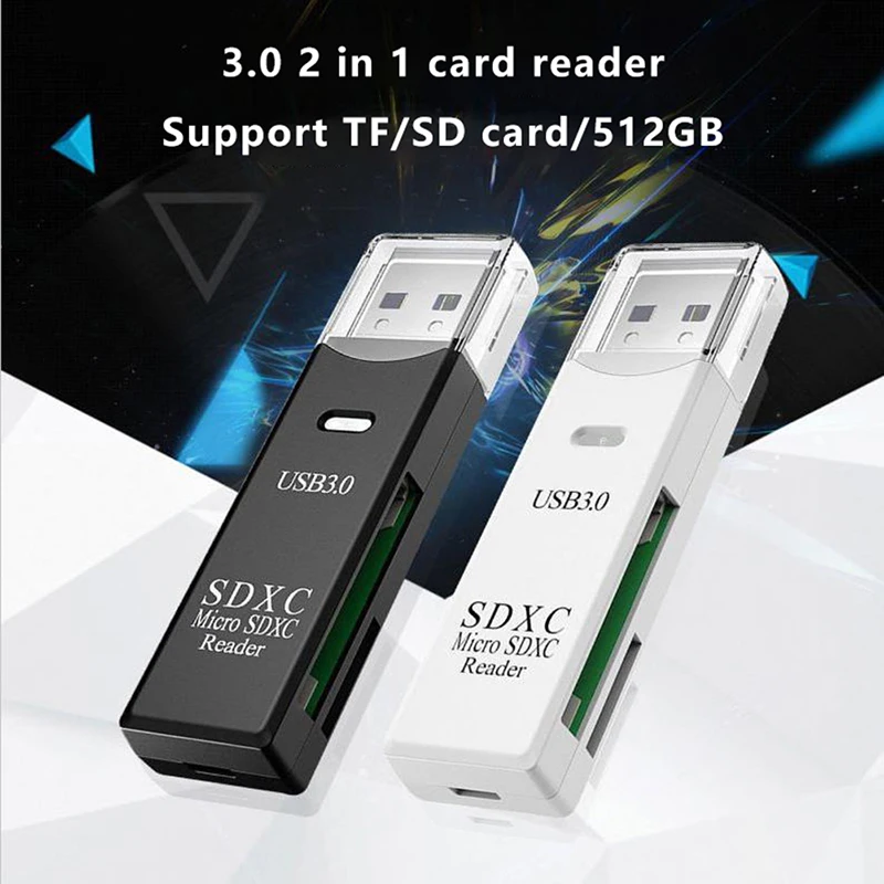 2 IN 1 Card Reader USB 3.0 Micro SD TF Card Memory Reader High Speed ...