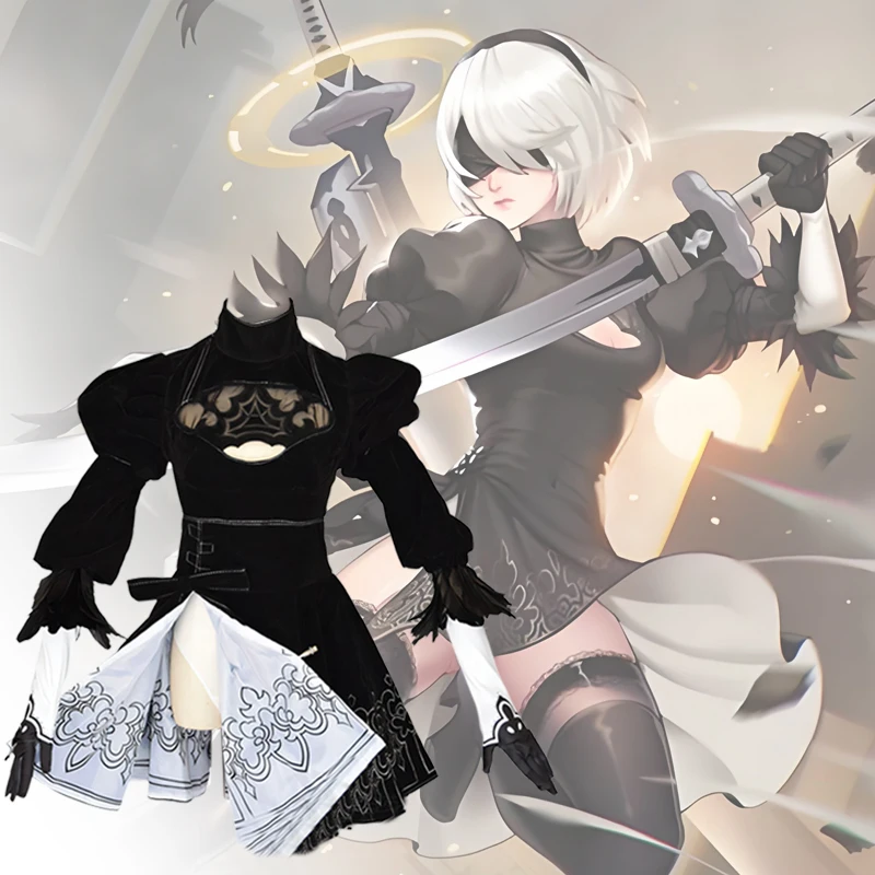 Anime-No-2-Type-2B-Cosplay-Costume-Game-YoRHa-NieR-JK-Uniform-Automata ...