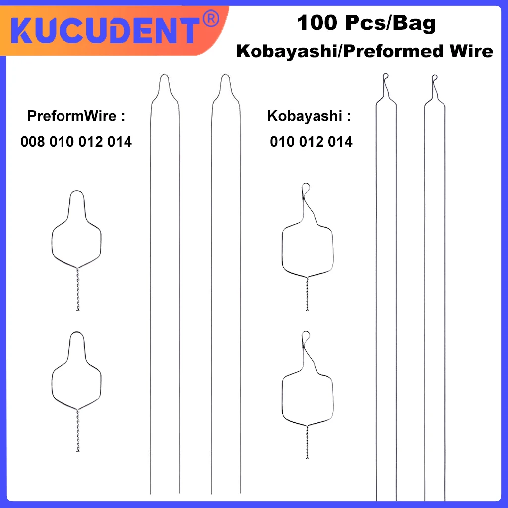 100Pcs/Pack Dental Orthodontic Preformed Ligature Wire Kobayashi Wire ...