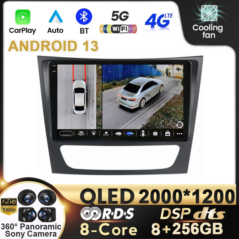 Car-Radio-Android-13-For-Mercedes-Benz-E-class-W211-E200-E220-E300-E350 ...