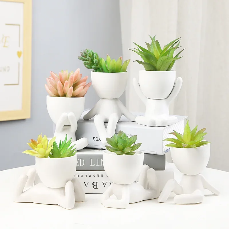 1Pc-New-Character-Shape-with-Plant-Decoration-Personality-Creative ...