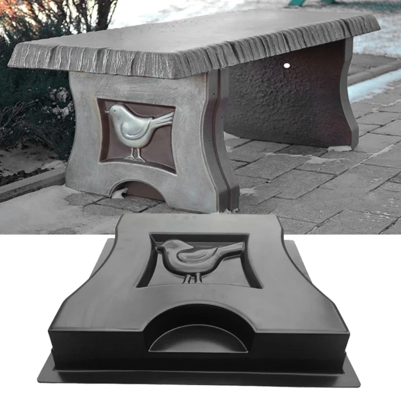 1Pcs-Villa-Garden-Simulation-Stone-Bird-Chair-Bench-Leg-Mold-Cement ...