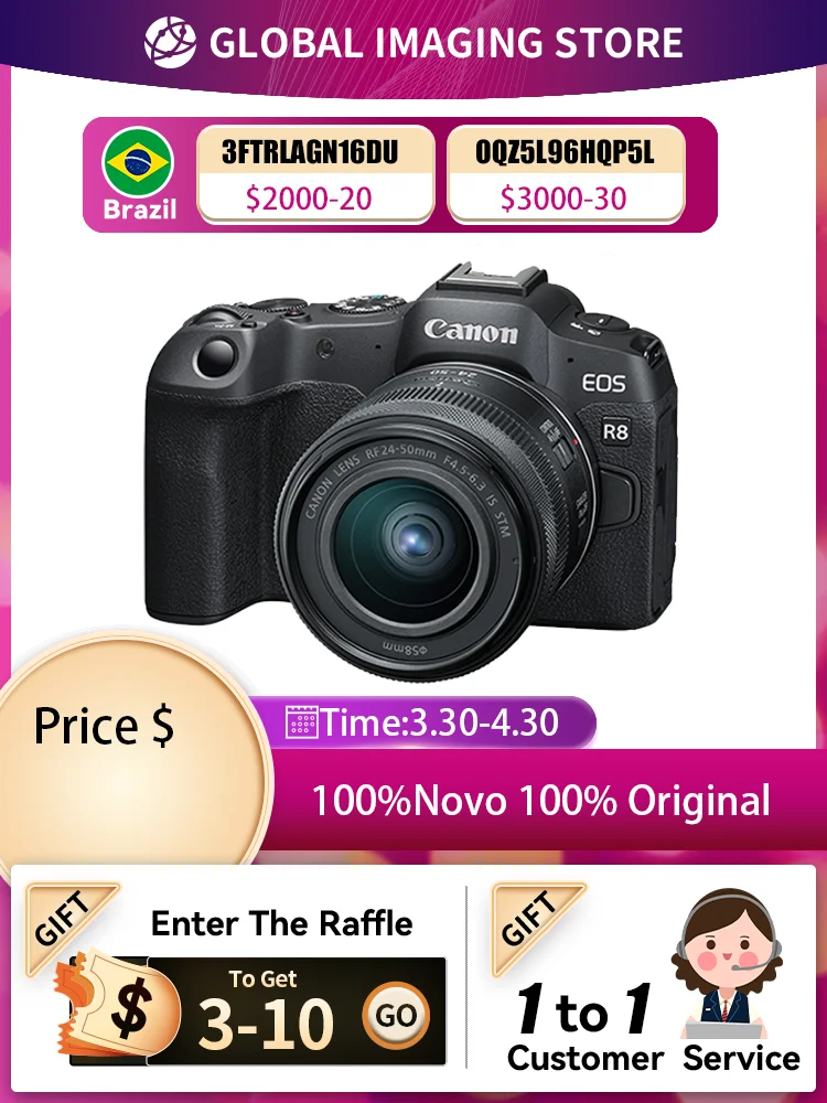 Câmera Digital Compacta Canon EOS R8 Full Frame Mirrorless Fotógrafo ...