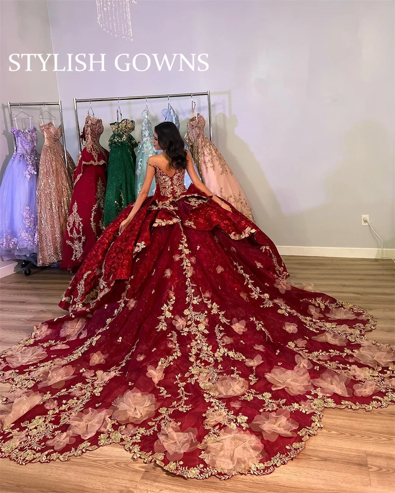 Red And Gold Ball Gowns
