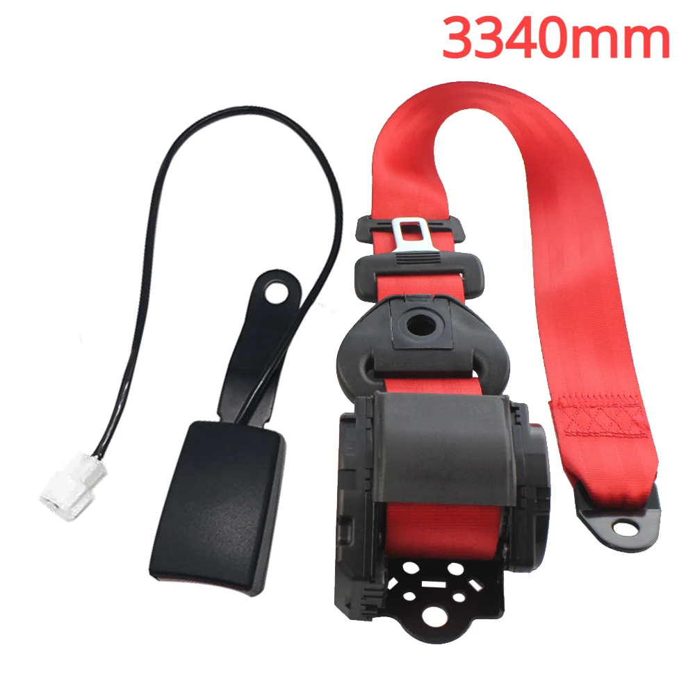 3-Points-Adjustable-Red-Car-Seat-Belt-Lap-Belt-Retractable-Auto-With ...