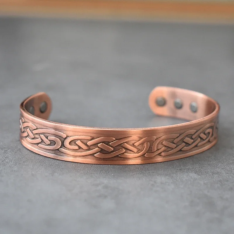 Brazalete-abierto-de-energ-a-magn-tica-de-cobre-puro-chapado-en-Color ...